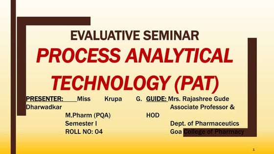 Process analytical technology | PPTX