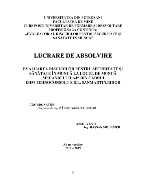 Lucrare curs ssm 2020 | PDF