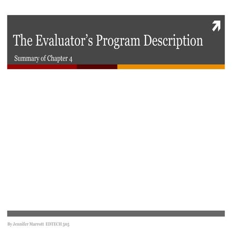 Evaluator’s Program Description | PPTX