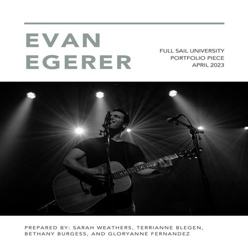Artist Report - Evan Egerer | PDF