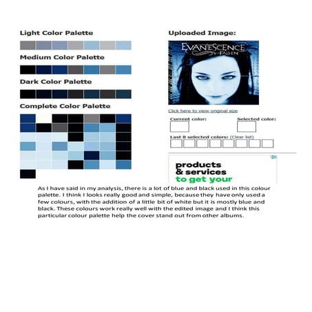 Evanescence colour palette | DOCX