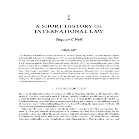 Stephen C. Neff - A Short History of International Law | PDF