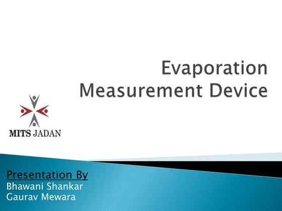 Measurement of evaporation | PPTX