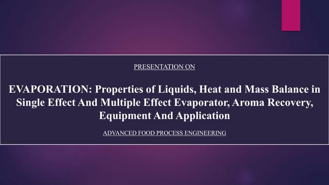 Single effect evaporation | PDF