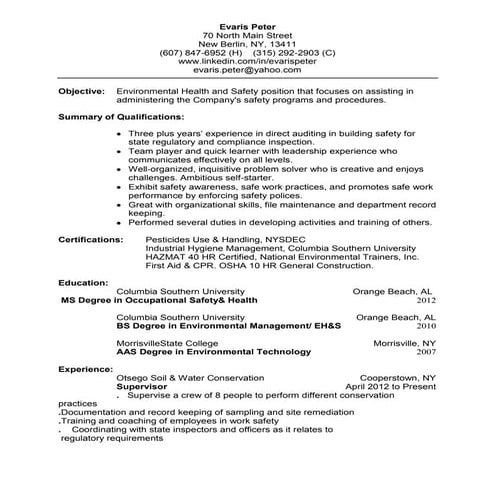 Samuel Oliver General Resume | DOCX