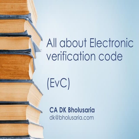 Practical Guide on Electronic Verification Code (EVC) | PDF