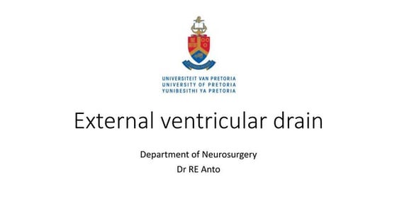 Care of patient with external ventricular drain | PPT