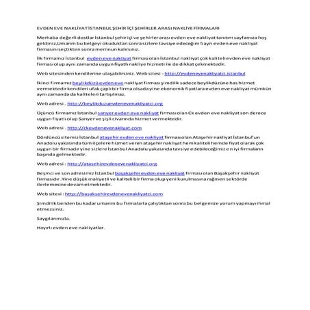 Evden eve naklyat | DOCX