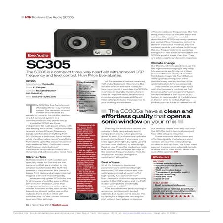 Eve Audio SC305 musictech review | PDF