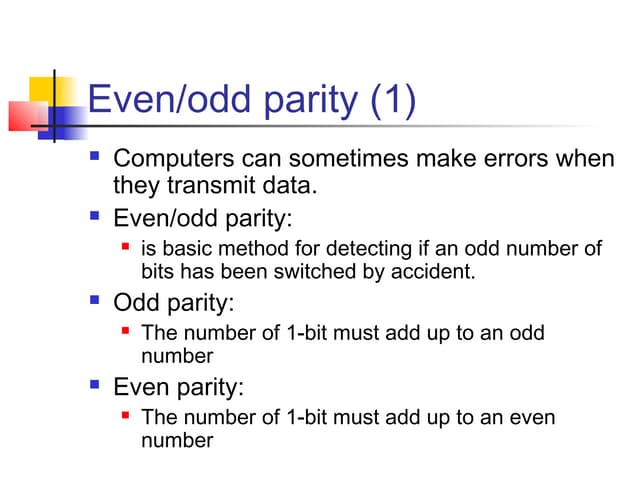 Error Checking and Correction (Parity Bit, Majority Voting, Check Digit) | PPTX | Computing ...