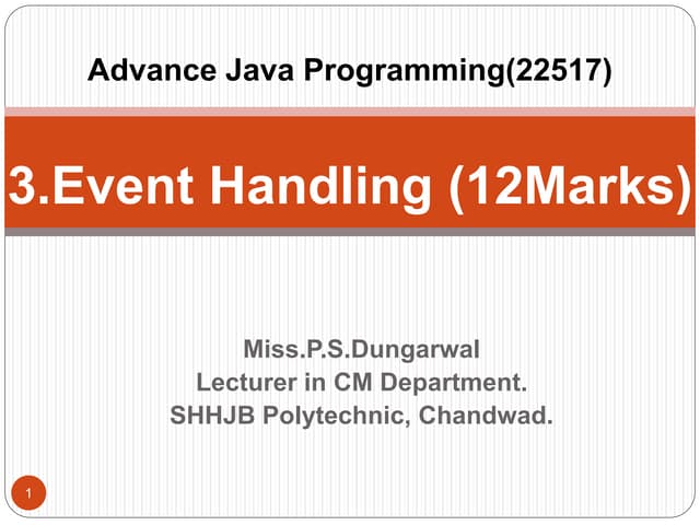 Advance Java Programmingcm5i Event Handling Pptx Programming Languages Computing