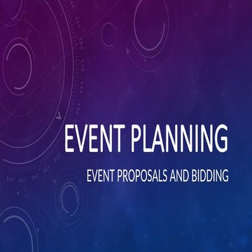 EVENT-PLANNING proposal for biddings example | PPT
