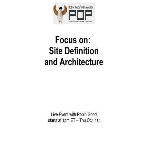 Site Definition Architecture Basics | PPT