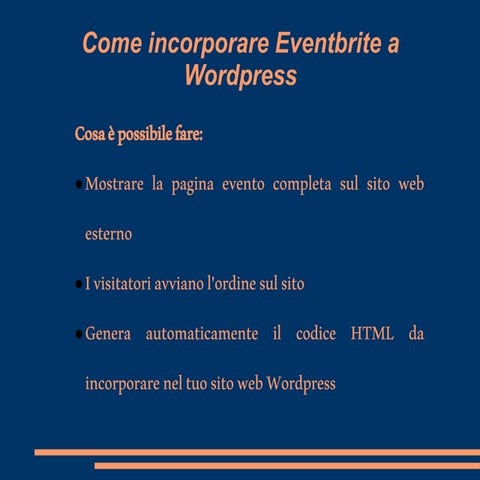 Eventbrite on Wordpress | PPT