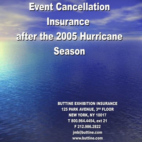 Event Cancellation Insurance (Dallas Iaem) | PPT