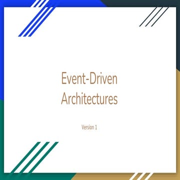 Event Driven Architectures Ppt