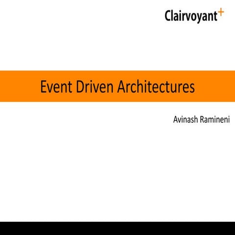 Event Driven Architectures Phoenix Java Users Group 2013 Ppt