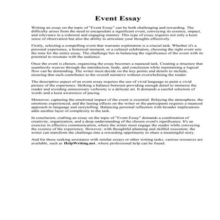 Event Essay | PDF