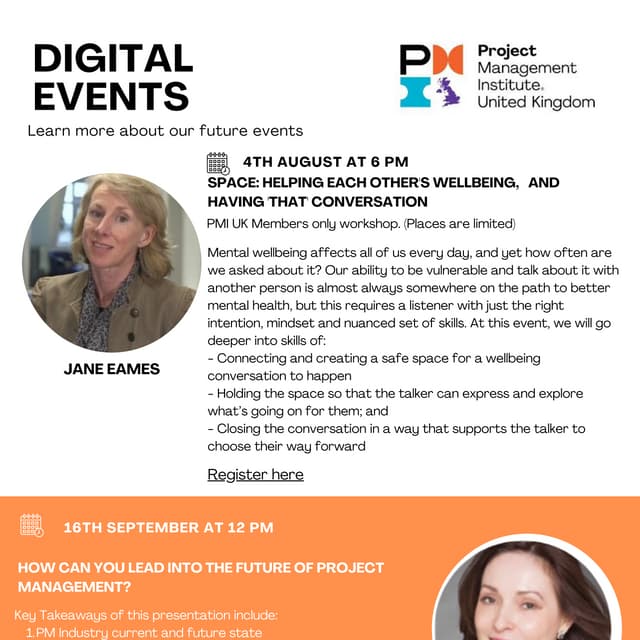 PMI UK Chapter event list | PDF