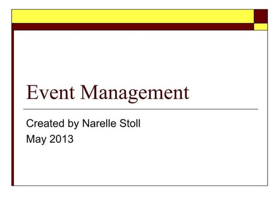 Protocols of event management | PPT