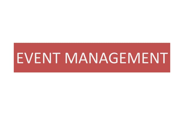 Introduction to Event Management | PPTX