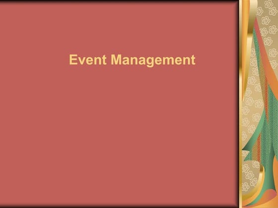 Introduction to Event Management | PPT