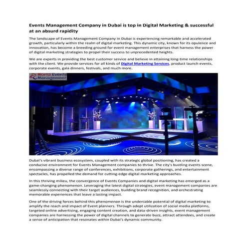 Events Factory Company Profile | PDF