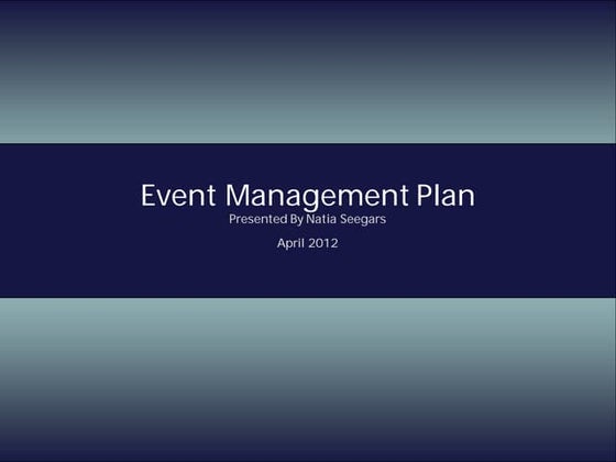 EVENT MANAGEMENT PLAN CHECKLIST AND GUIDE | PDF