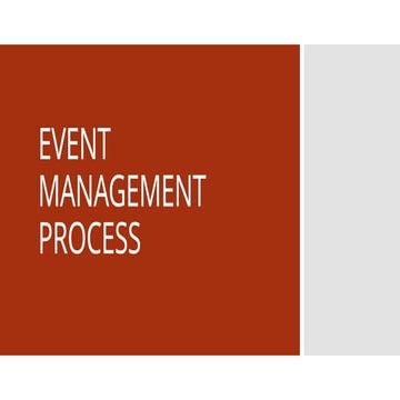 Process of event management. Various steps in event management | PPTX
