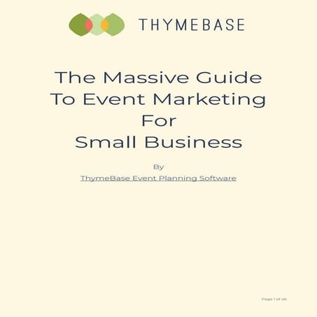 The Massive Guide To Event Marketing For Small Business | PDF