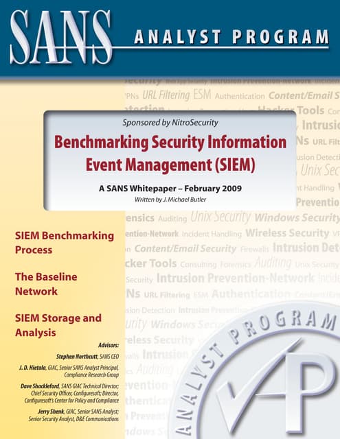 SIEM : Security Information and Event Management | PPTX