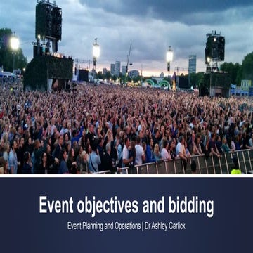 Event objectives and bidding | PPTX