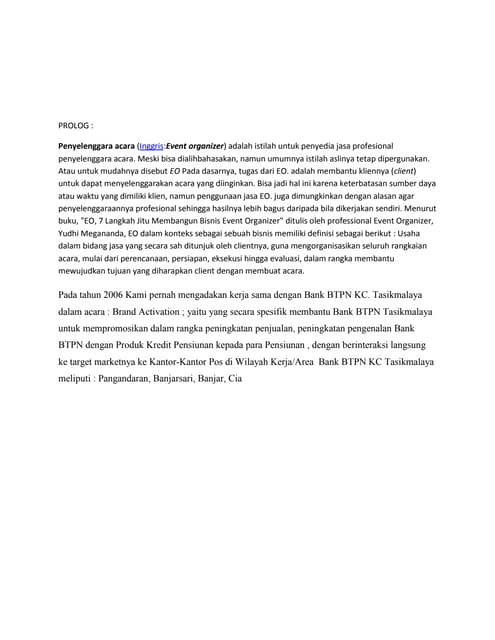 Company Profile Event Organizer | PDF