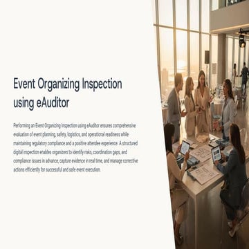 Event Organizing Inspection with eAuditor Audits & Inspections | PDF