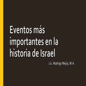 Eventos importantes en la historia de Israel | PPTX