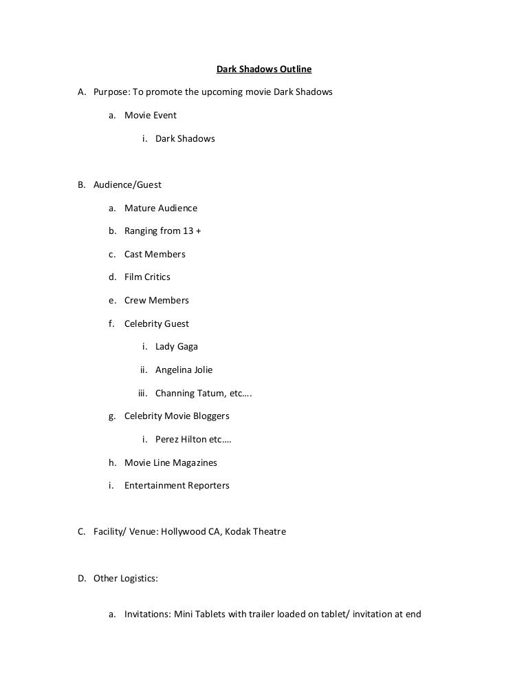 Event Outline Event Outline