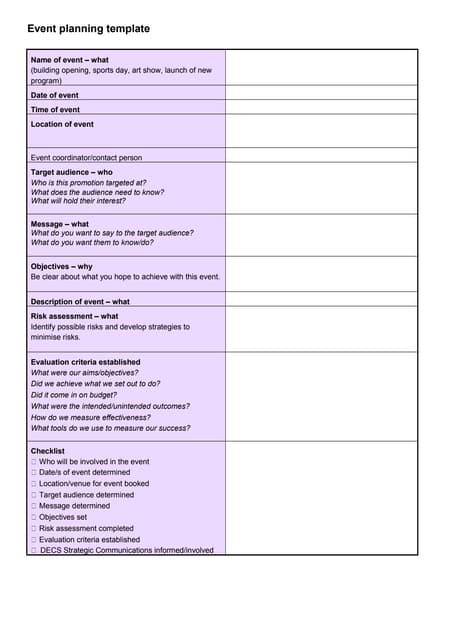 Event checklist | PDF