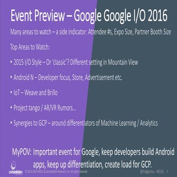 Event report - Google Google I/O 2016 | PDF