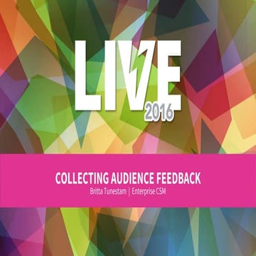 Collecting Audience Data at Live Events | PPT