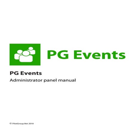 PG Events software administration manual | PDF