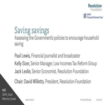 Saving savings? | PPT