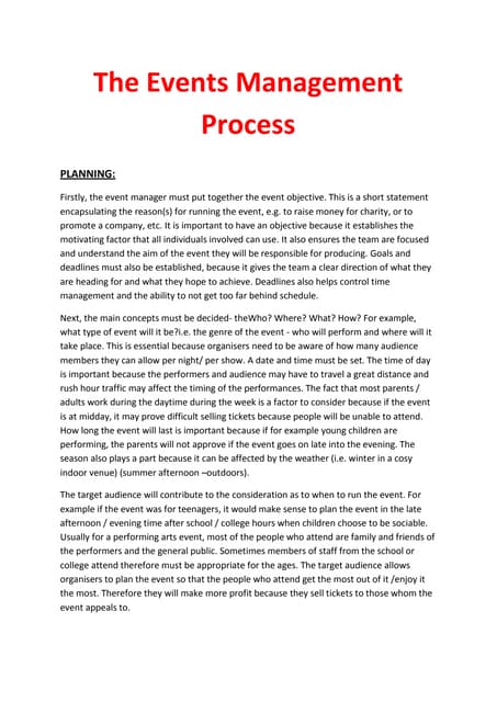 Event planning powerpoint | KEY | Events