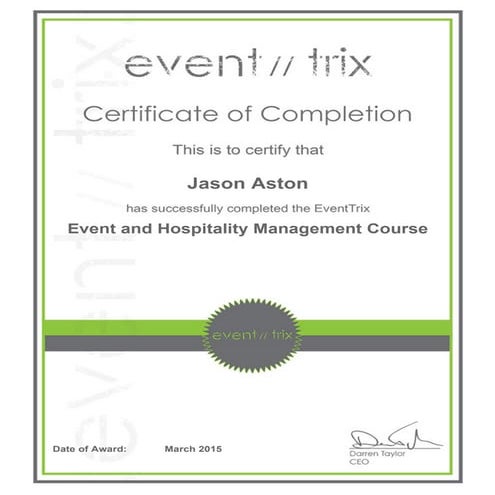 EventTrix Certificate 6543_1 | PDF