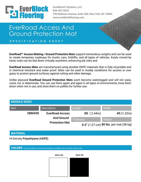 EverBlock Modular Building Blocks - specification sheet 2019 | PDF