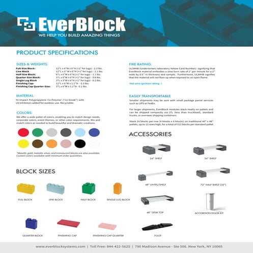 EverBlock Modular Building Blocks - specification sheet 2019 | PDF