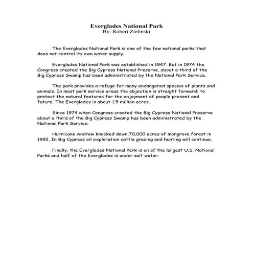 Everglades national park | PDF