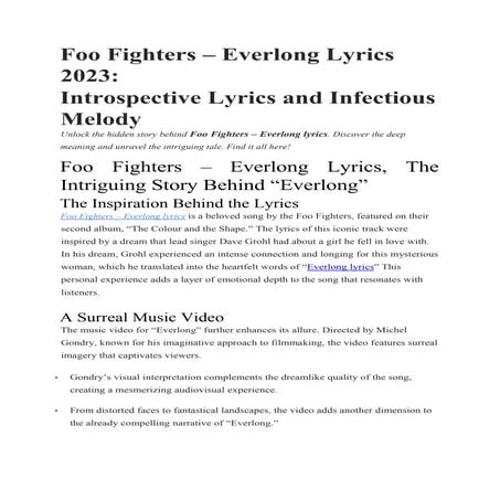 everlong foo fighters lyrics document.docx