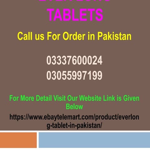 Everlong tablet in pakistan | PPTX