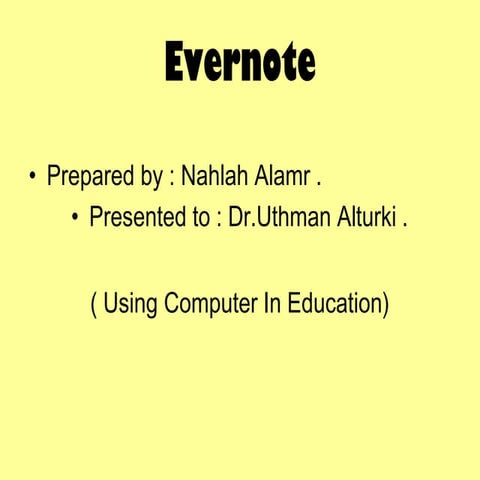 Evernote ايفرنوت | PPT