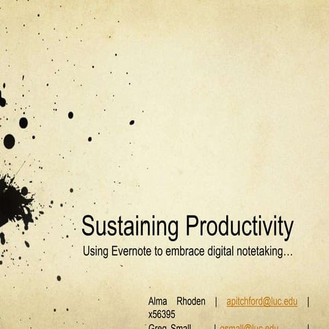 Sustaining Productivity | PPTX